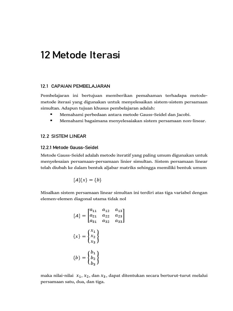 Pertemuan-12 Metode Iterasi | PDF