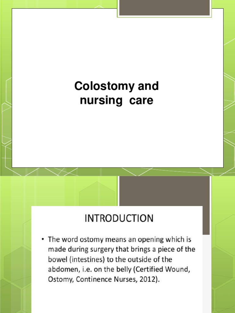 Colostomy and Nursing Care | PDF | Gastroenterology | Digestive System