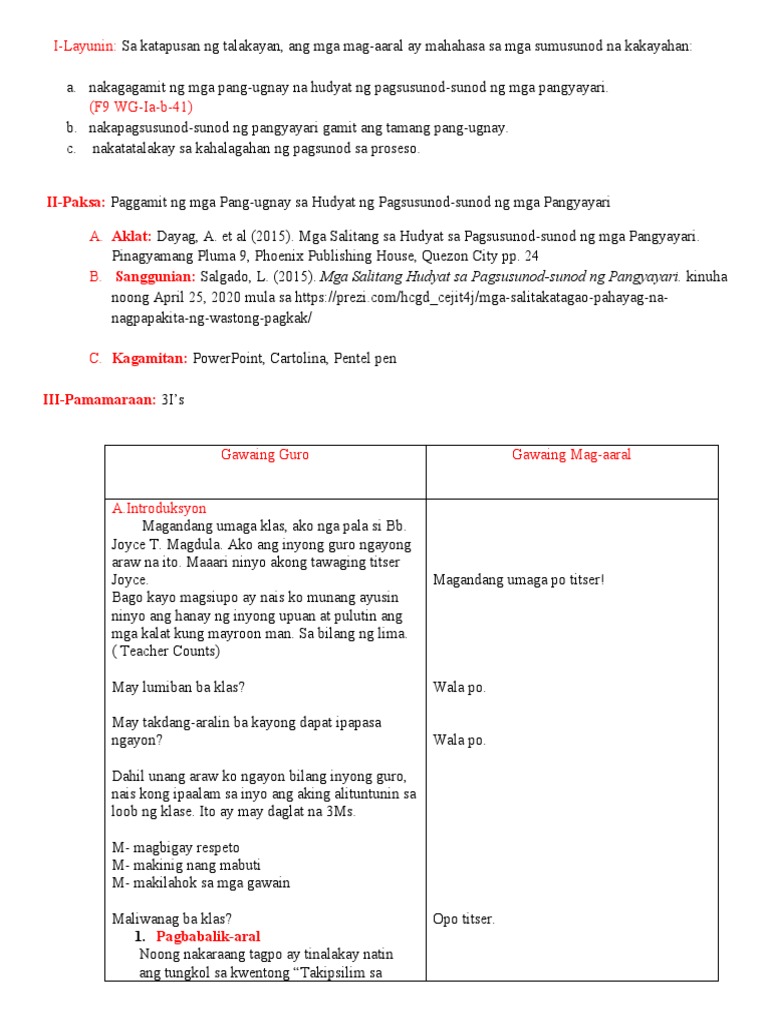 3 I's Lesson Plan (Revised1) | PDF
