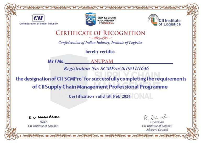 Anupam: Hereby Certifies MR / Ms | PDF
