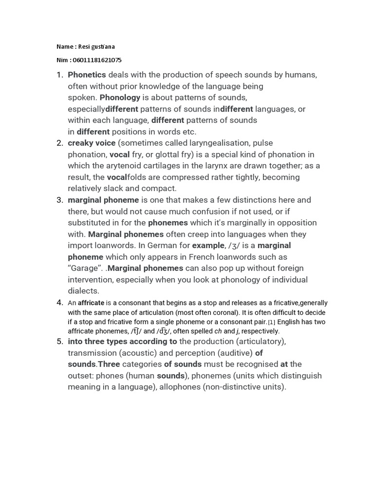 An Affricate Is | PDF