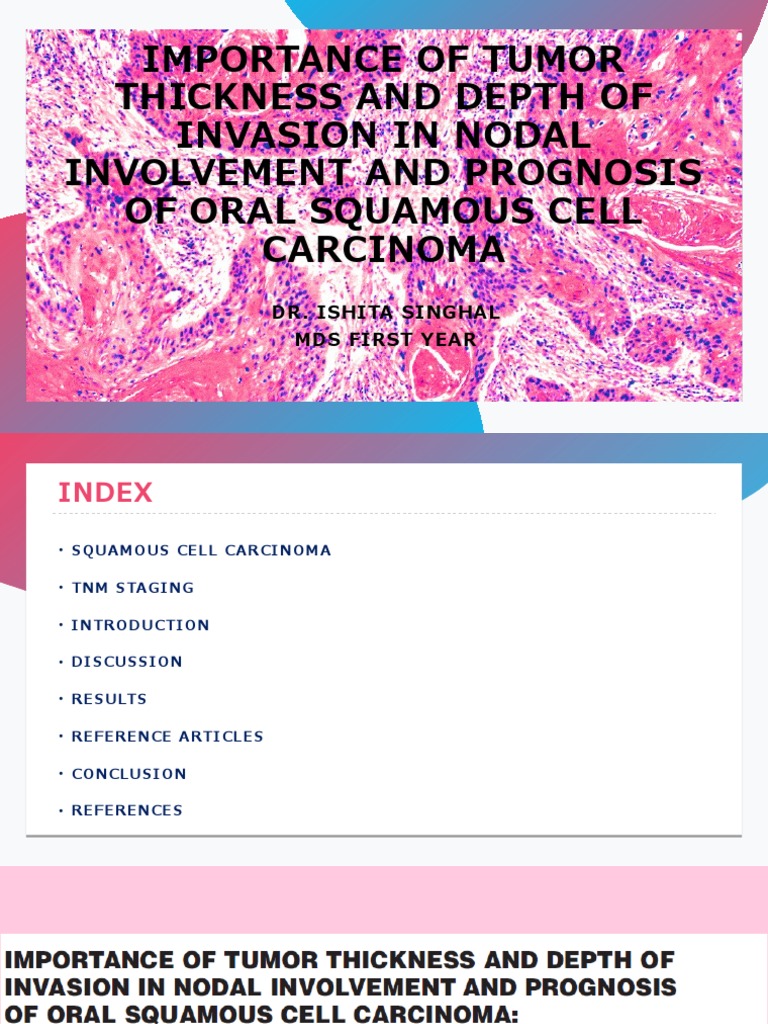Depth of Invasion in Oral Squamous Cell Carcinoma | PDF | Metastasis ...