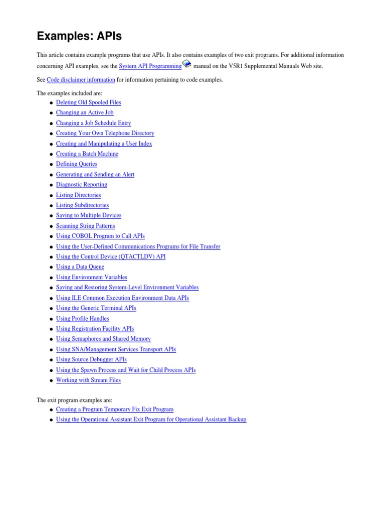 API's Examples | Download Free PDF | Application Programming Interface ...