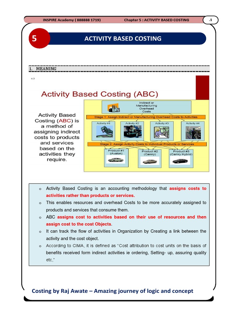 CHAP 5 - Activity Based Costing | PDF | Supply Chain Management ...