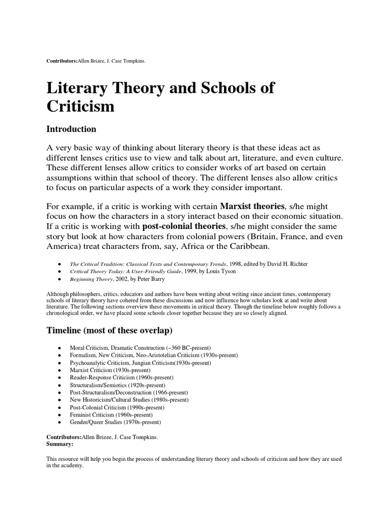 Literary Theory and Schools of Criticism | PDF | Id | Oedipus Complex