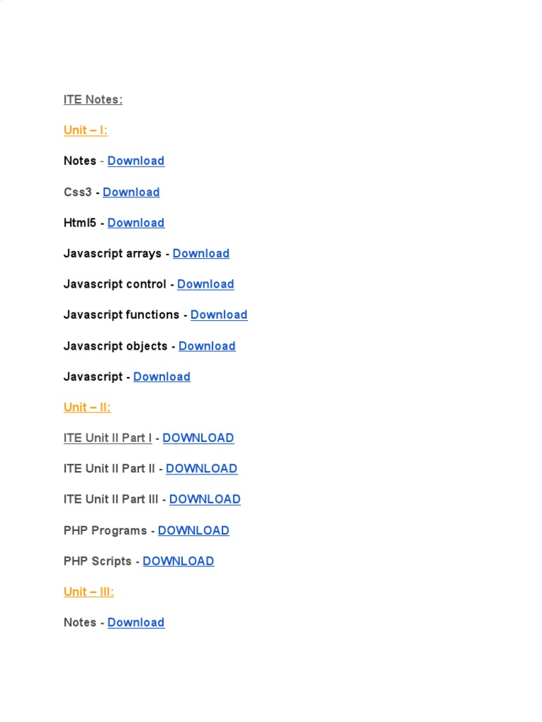 ITE Course Notes and Resources Download | PDF | Business