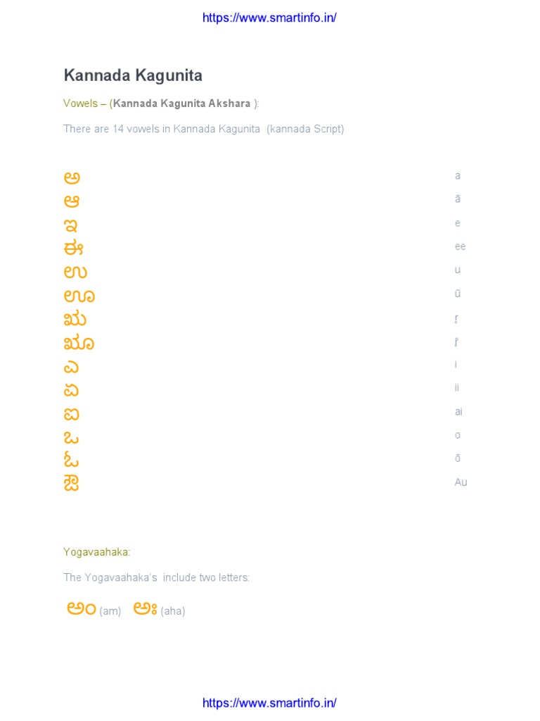 Kannada Kagunita Akshara) | PDF | Linguistics | Character Encoding