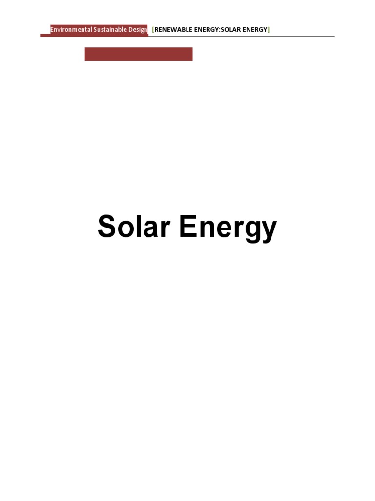 Solar Energy Report 150705060512 Lva1 App6892 | PDF | Solar Power ...