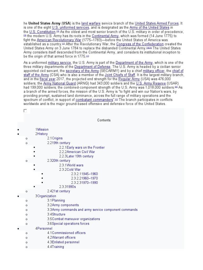 The Us Army | PDF | United States Army | Army