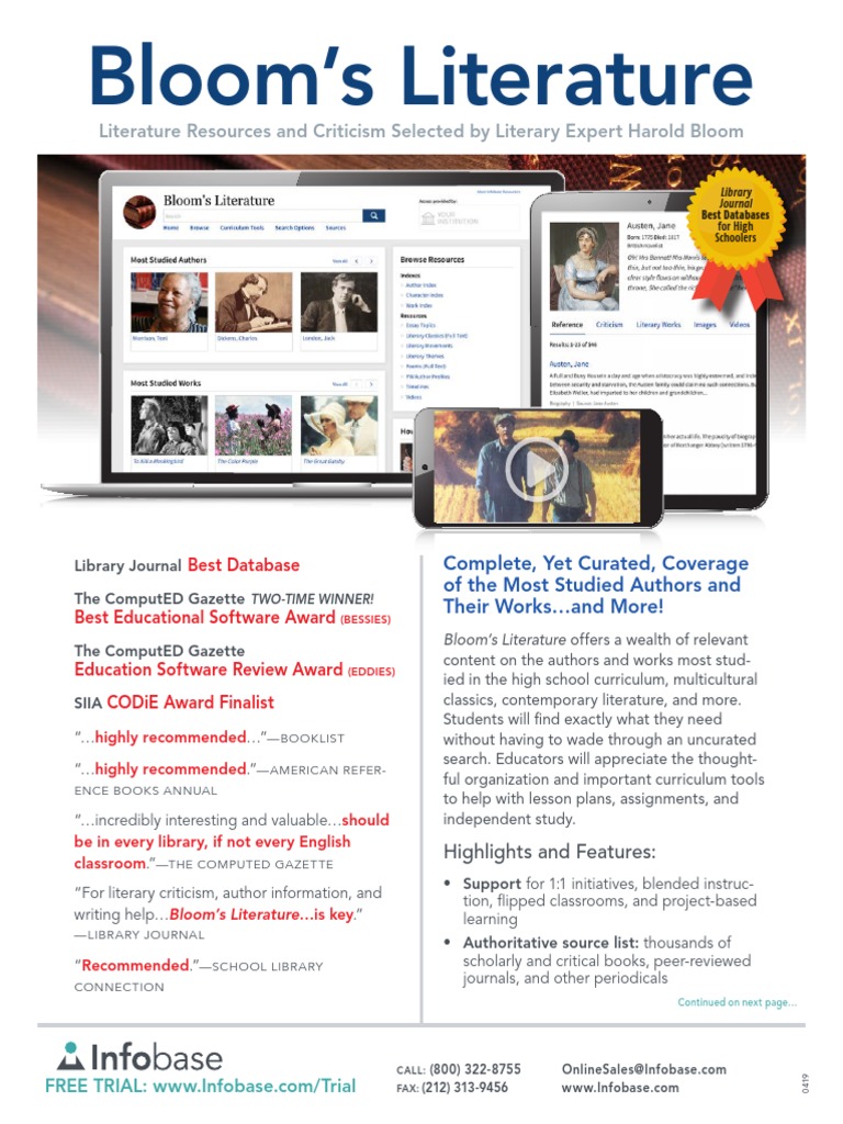 Bloom's Literature: Literature Resources and Criticism Selected by ...