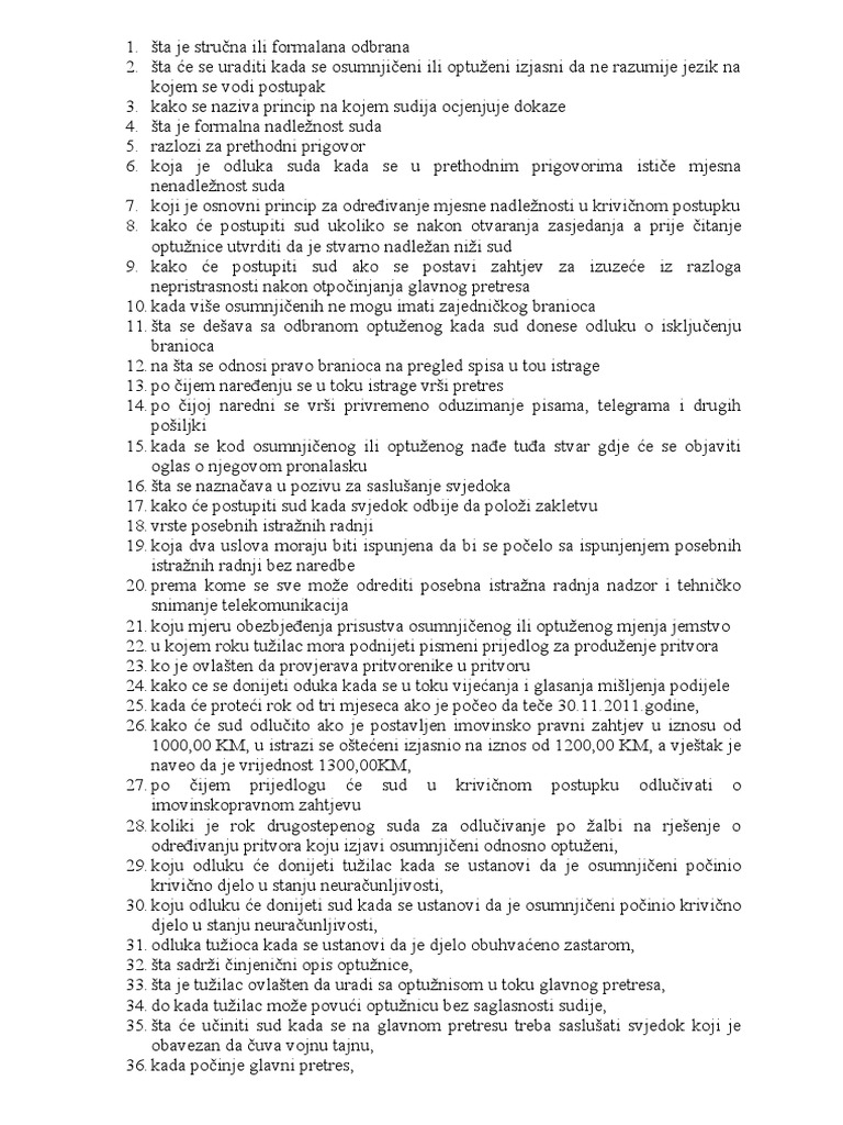 Pitanja Za Test | PDF
