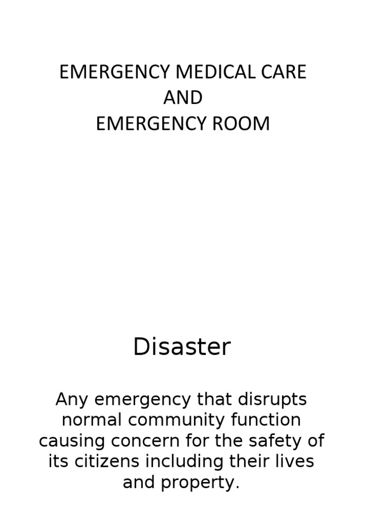 Emergency Medical Care AND Emergency Room | PDF | Emergency Department ...