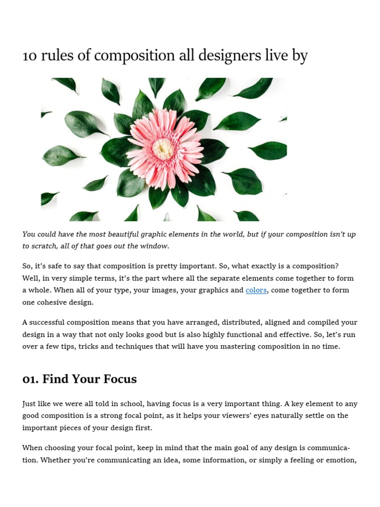 Visual Design Composition - 10 - RULES | PDF | Composition (Visual Arts ...