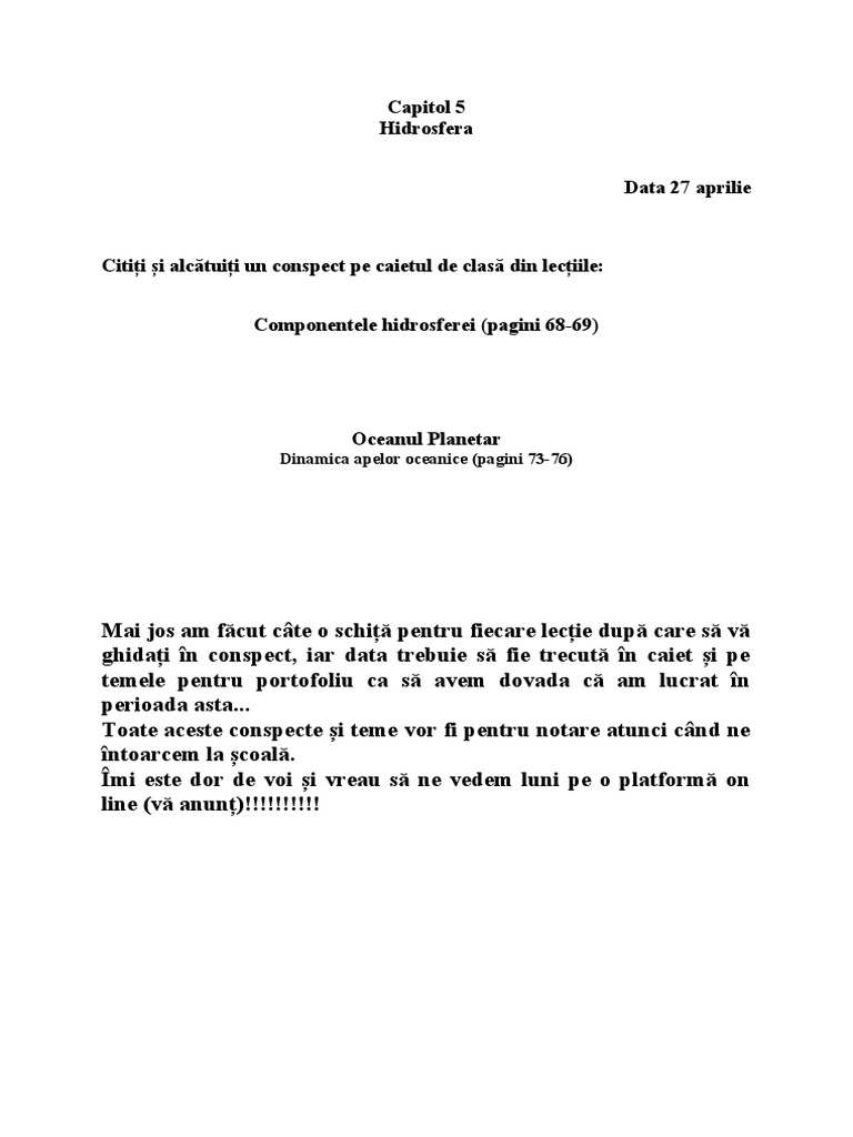 Hidrosfera Proiect | PDF