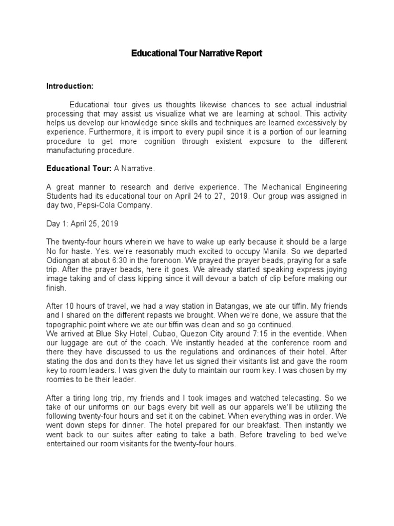 Educational Tour Narrative Report | PDF