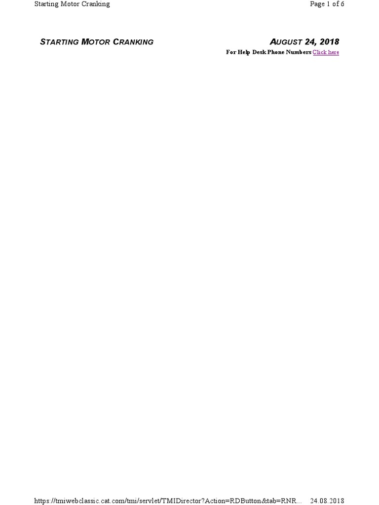Starting Motor Cranking | PDF | Volt | Electric Motor