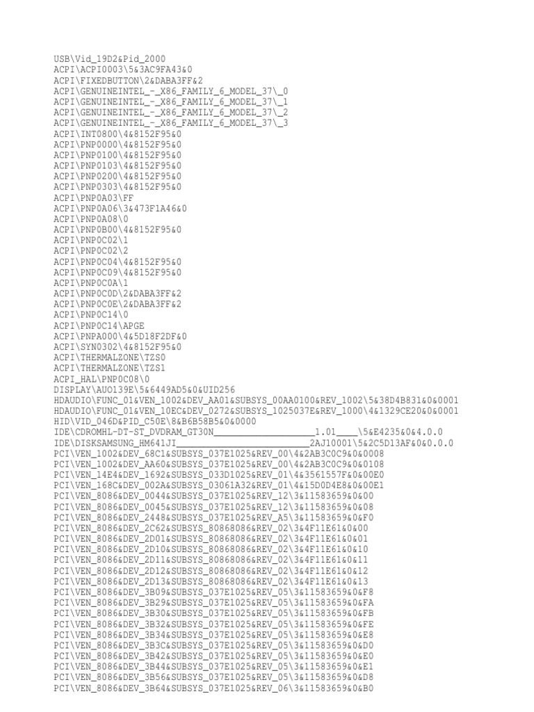 Device Hardware Identifiers | PDF | Computer Hardware | Computer Architecture