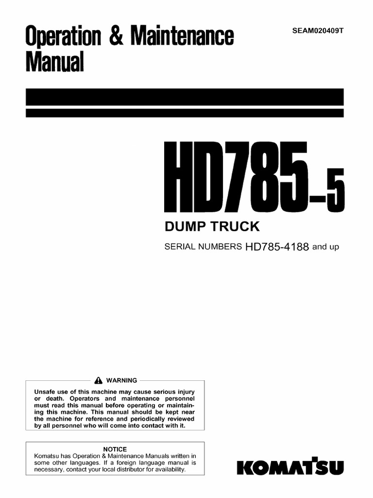 HD785 O &M Manual PDF | PDF | Safety | High Voltage