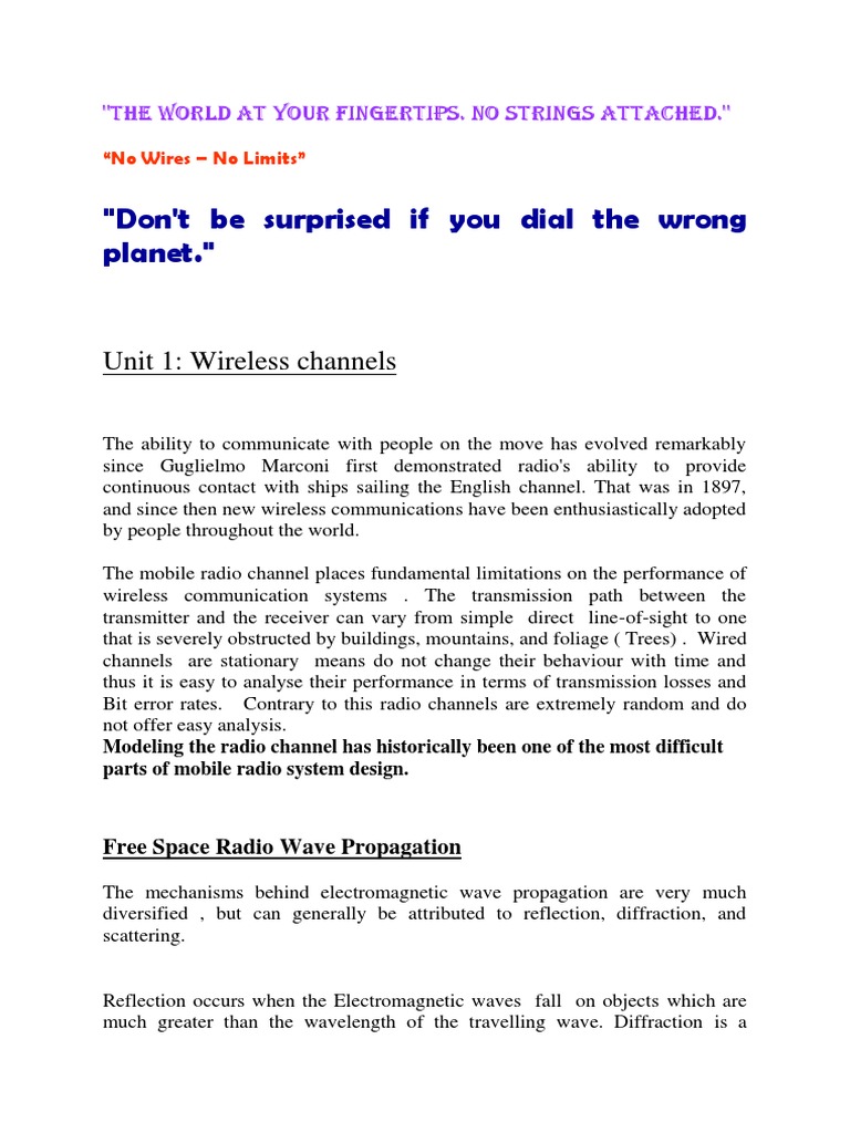 WCN - Unit 1 - 2 PDF | PDF | Oscillation | Electromagnetic Radiation
