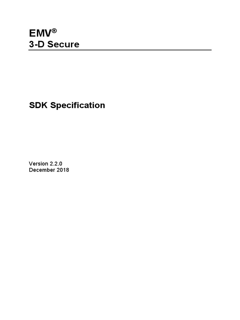 EMVCo 3DS SDKSpec 220 122018 | PDF | Emv | Json