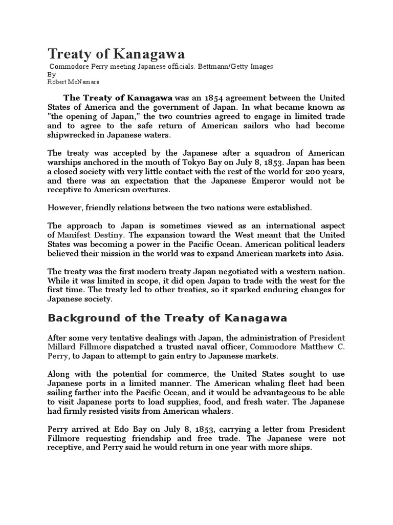 Treaty of Kanagawa | PDF | Empire Of Japan | Japan
