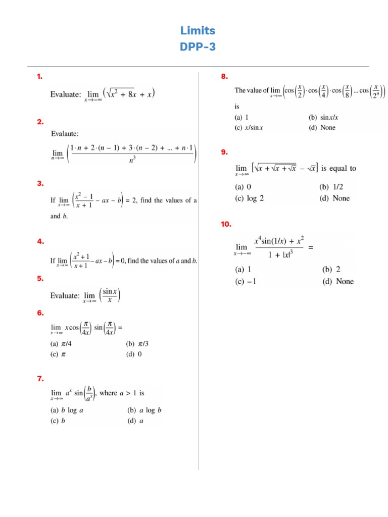 Limits DPP 3 | PDF