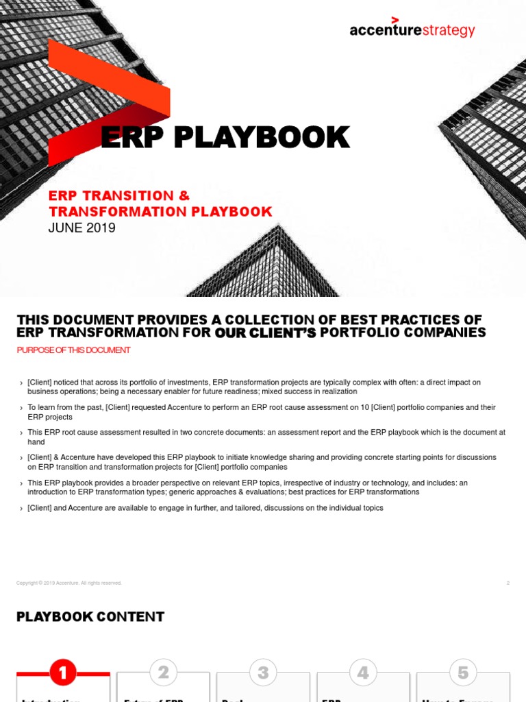 Erp Transition & Transformation Playbook | PDF | Enterprise Resource ...
