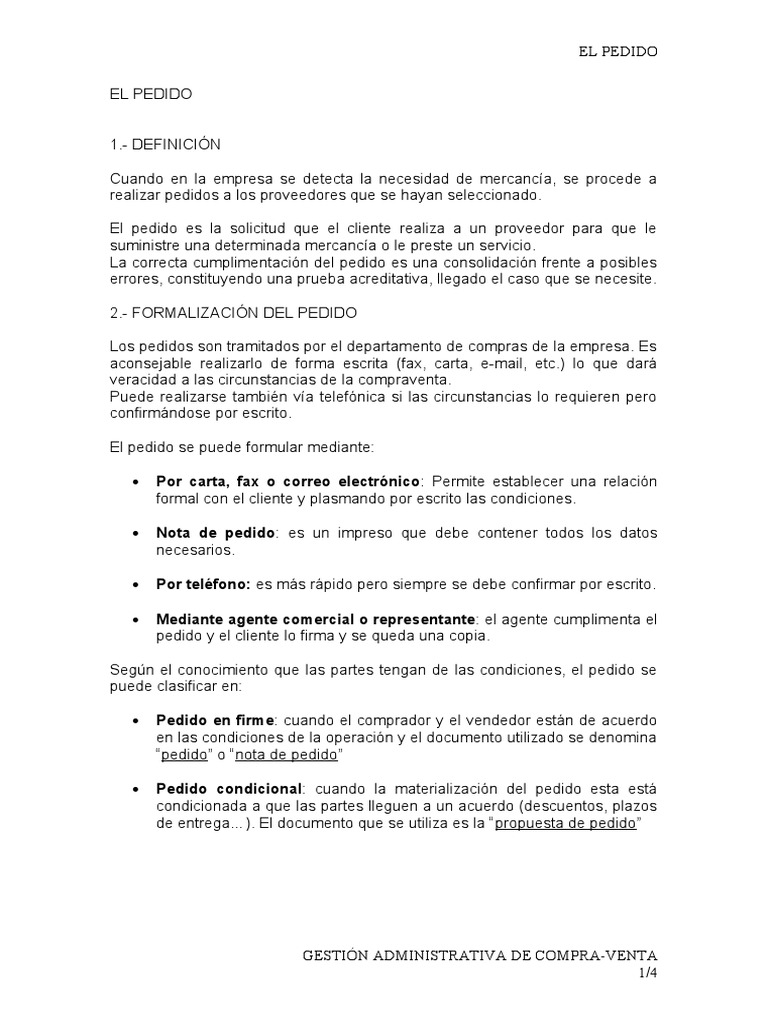 5 El Pedido | PDF | Business | Información de la empresa