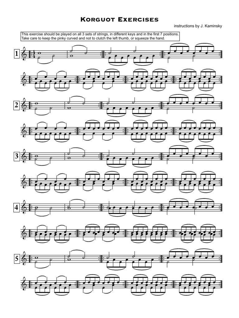 Korguot Double Stop Exercises - Violin | PDF