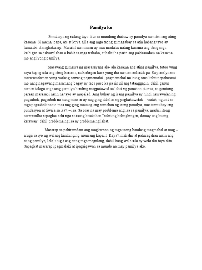 Pamilya Ko | PDF