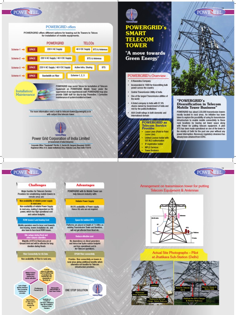Powergrid'S Smart Telecom Tower: "A Move Towards Green Energy" | PDF ...