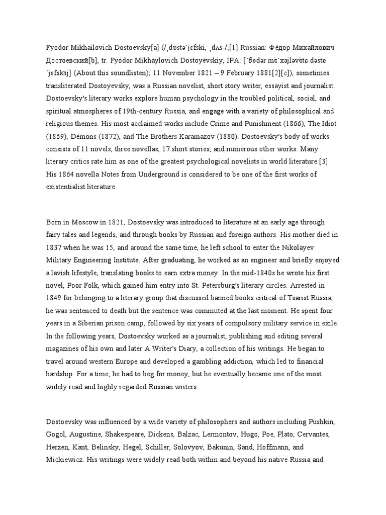 Dostoevsky | PDF | Poetry | Science