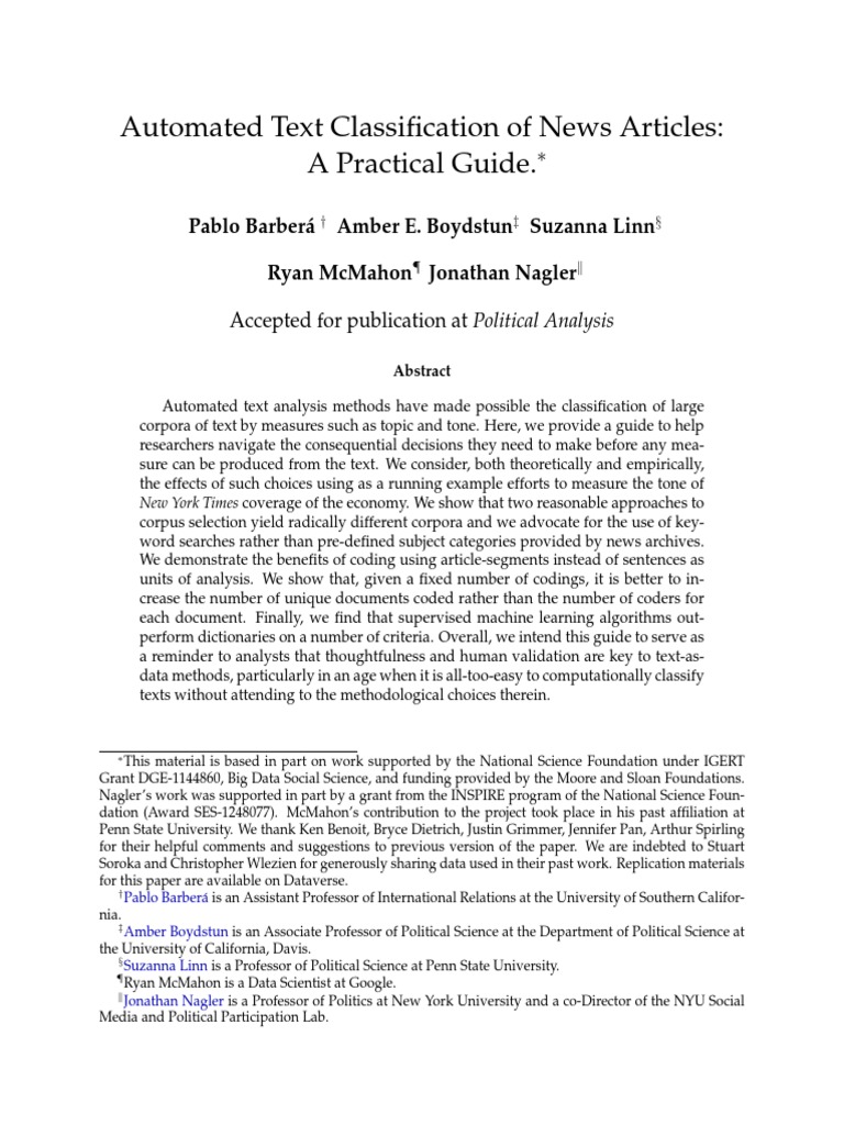 Guide to Automated News Text Classification | PDF | Recession | Search ...