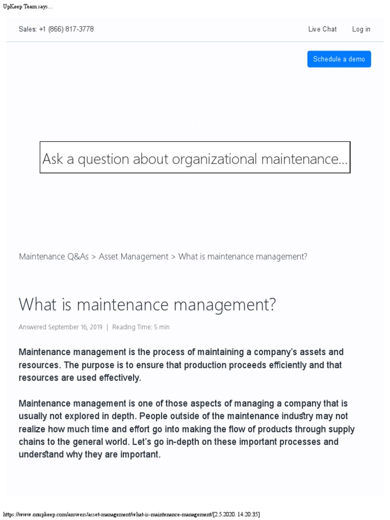 Maintenance Management Guide | PDF | Business | Computing And ...