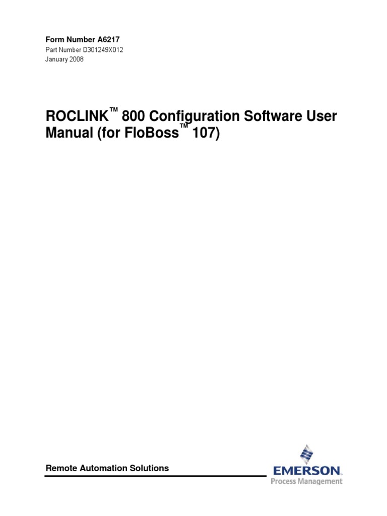 Roclink 800 Configuration Software User Manual (For Floboss 107) | PDF ...