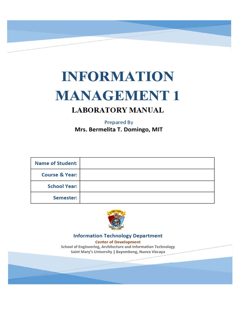 Lab Manual CC105 | PDF | Relational Database | Databases