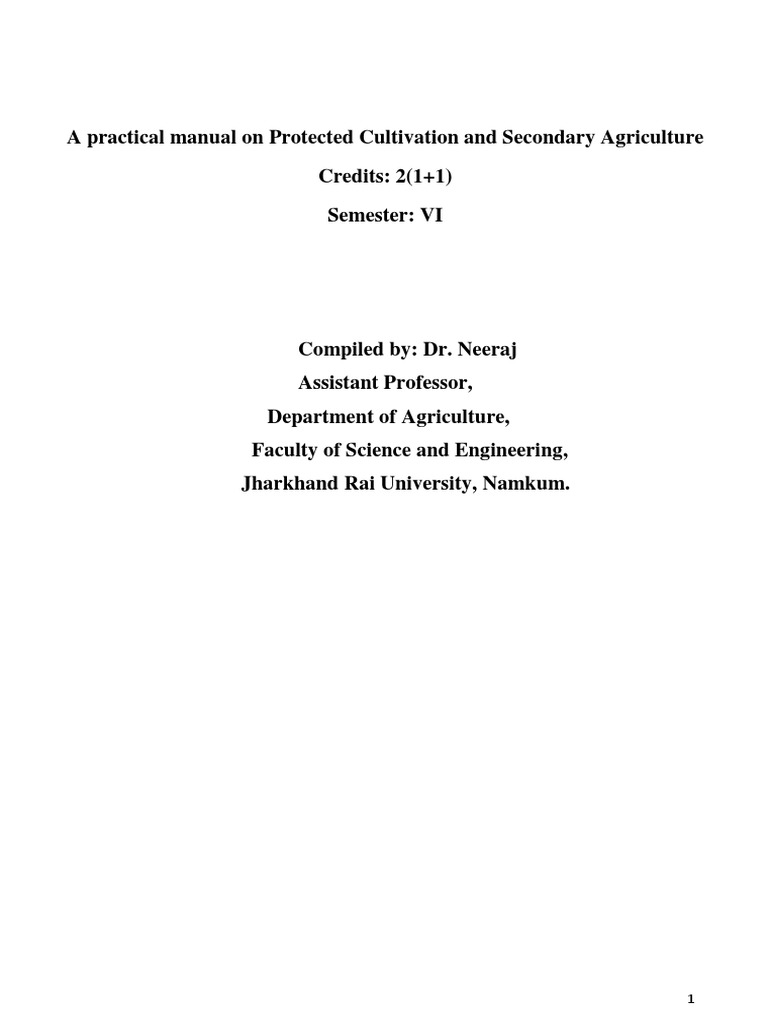 Protected Cultivation Manual for Agriculture | PDF | Humidity | Porosity