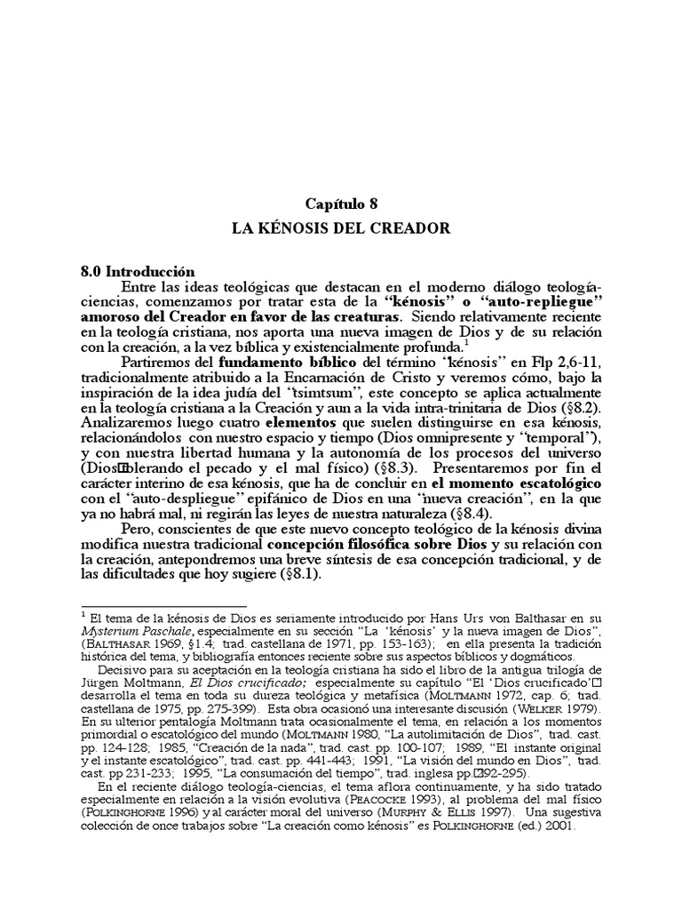 La Kenosis Del Creador PDF | PDF | Trinidad | Dios