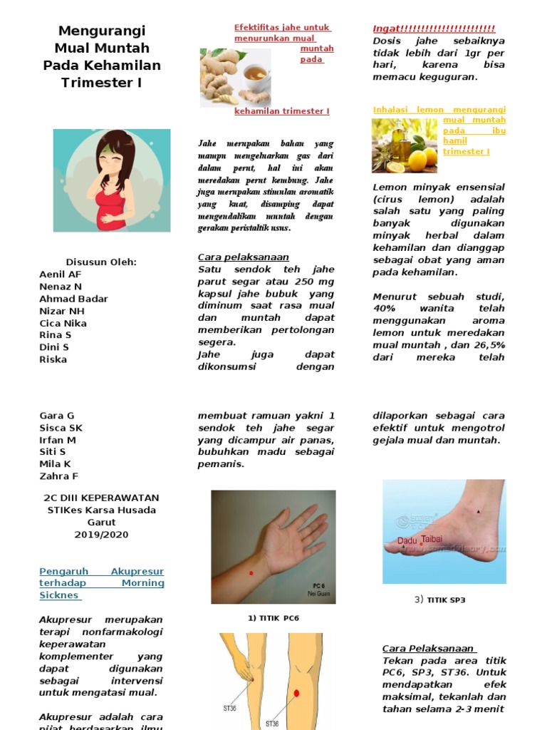 Leaflet Mengurangi Mual Muntah | PDF