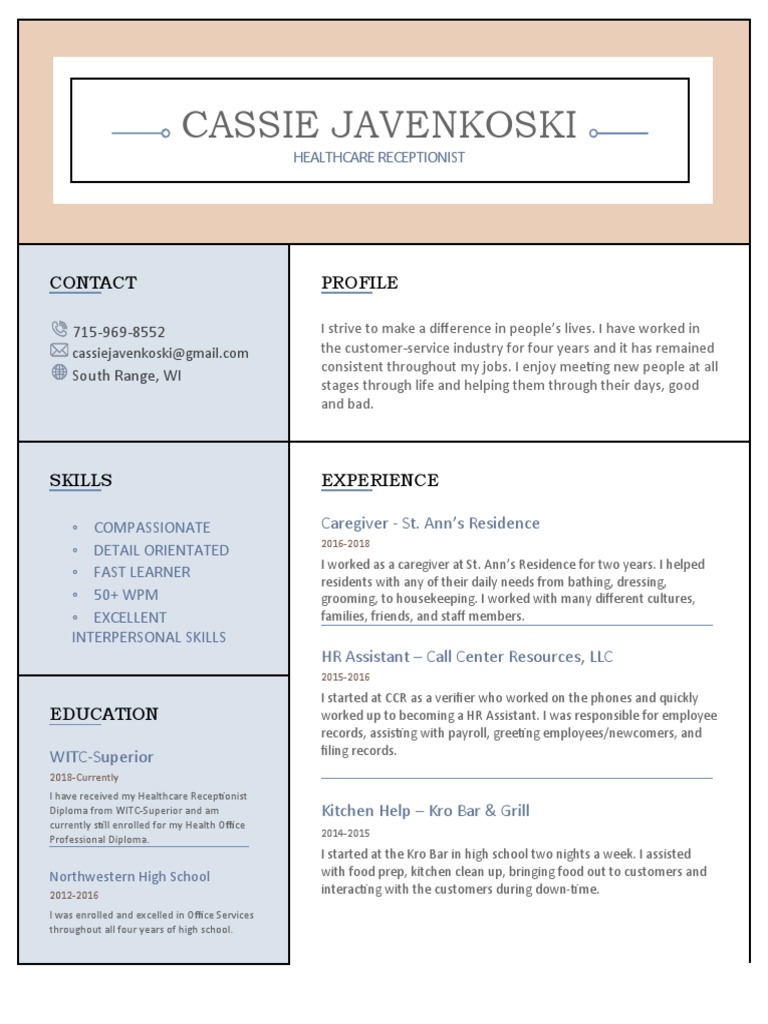 Cassie Javenkoski Resume | PDF | Health Care | Business
