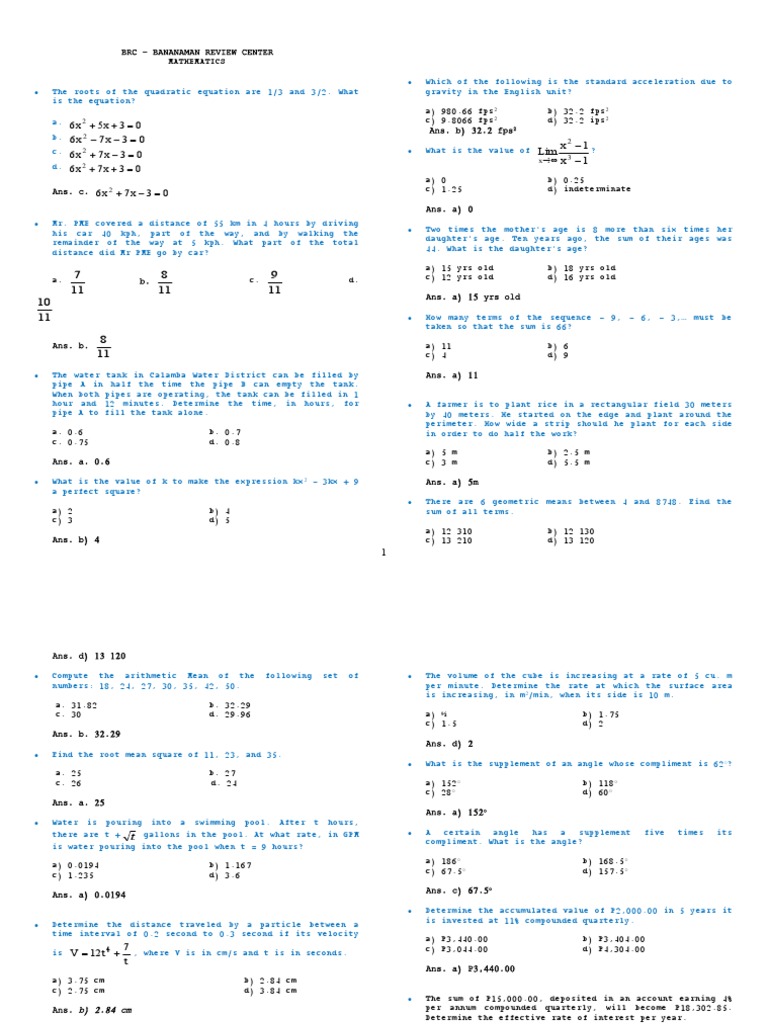 Banana Math Set 1 | PDF | Force | Voltage