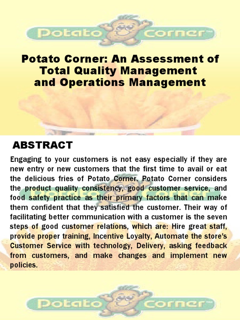 Potato Corner | PDF | Customer | Quality Management