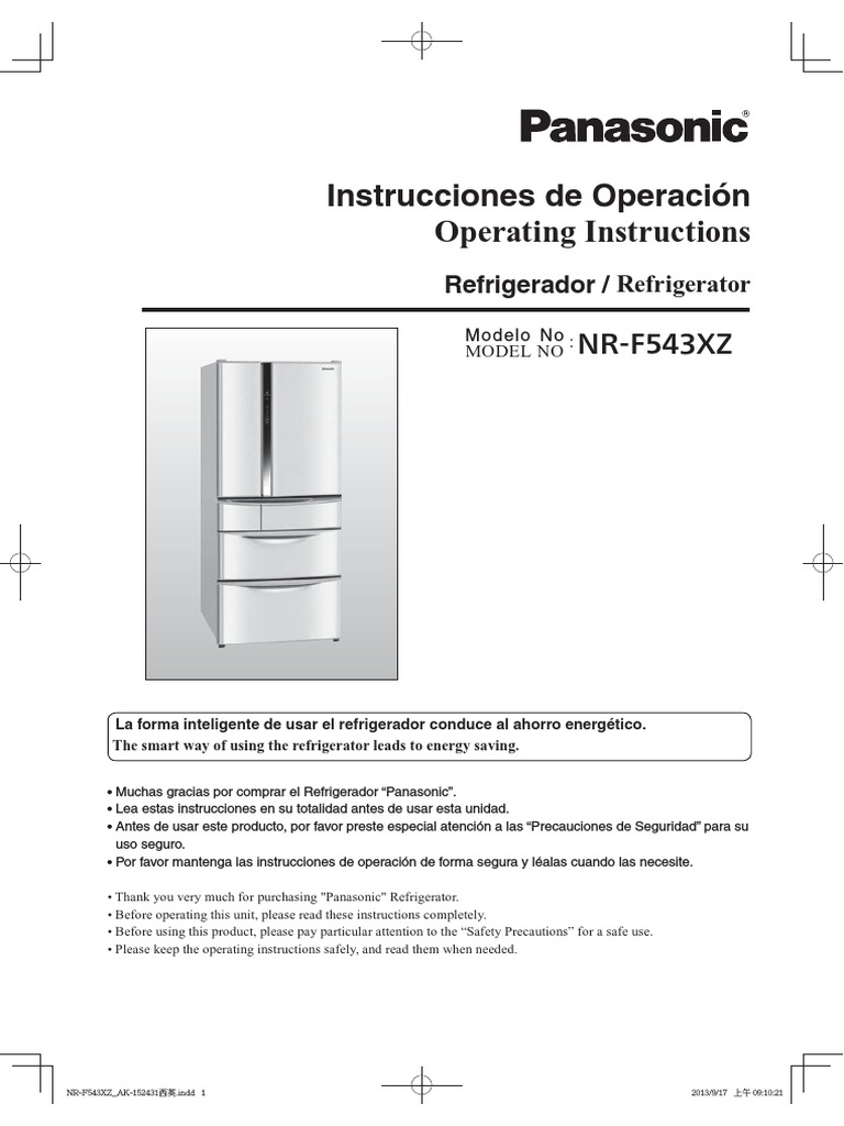 Manual Nevera Panasonic | PDF | Métodos de preservación | Seguridad alimenticia