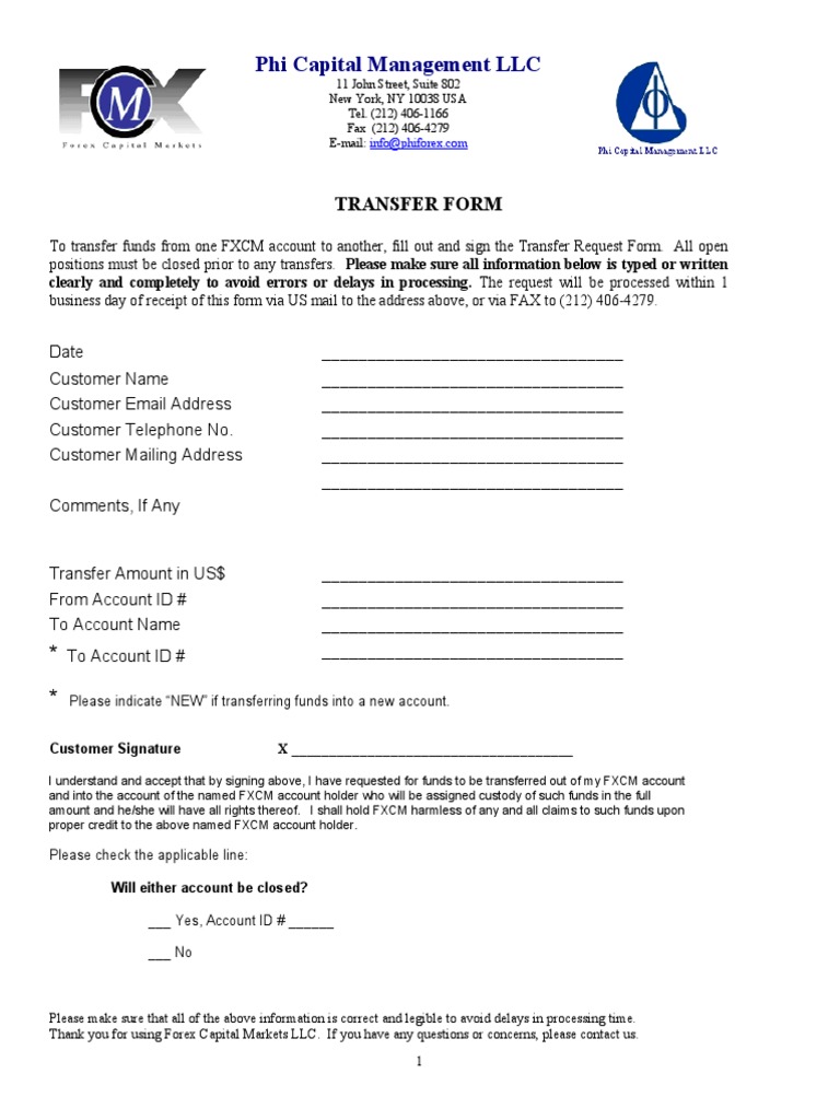 Phi Transfer Funds Form en | PDF | Business | Computing And Information ...