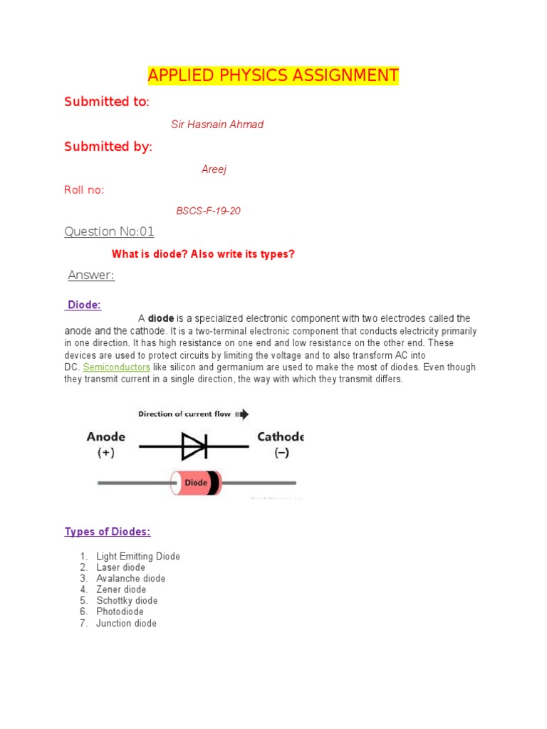 Types and Functions of Diodes | PDF | Diode | P–N Junction