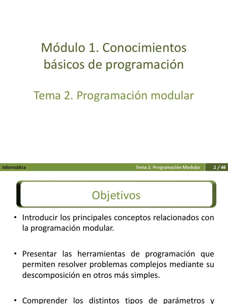 Tema 2. Programacion Modular | PDF | Estructura de datos de matriz ...