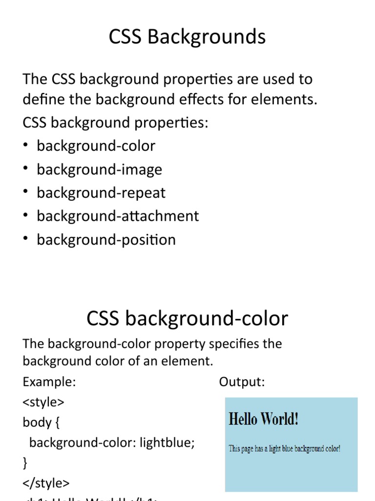 CSS Background | PDF | Cascading Style Sheets | Web Standards