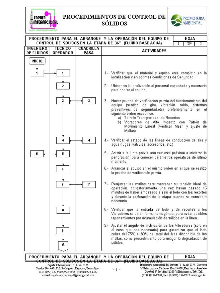 Procedimientos de Arranque de Control de Solidos | PDF | Agua | Naturaleza