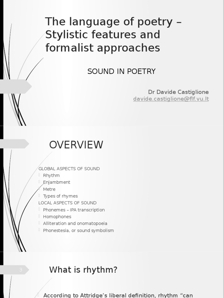 The Language of Poetry - Stylistic Features and Formalist Approaches ...