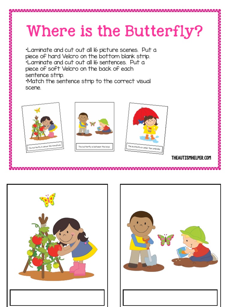 Where Is The Butterfly Prepositions Scenes | PDF | Language Arts ...